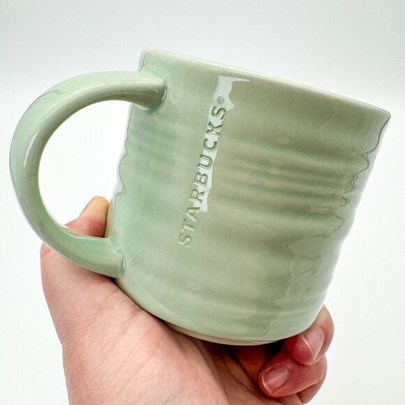 Starbucks | Dining | Starbucks Art Pottery Style Seafoam Mint Green ...